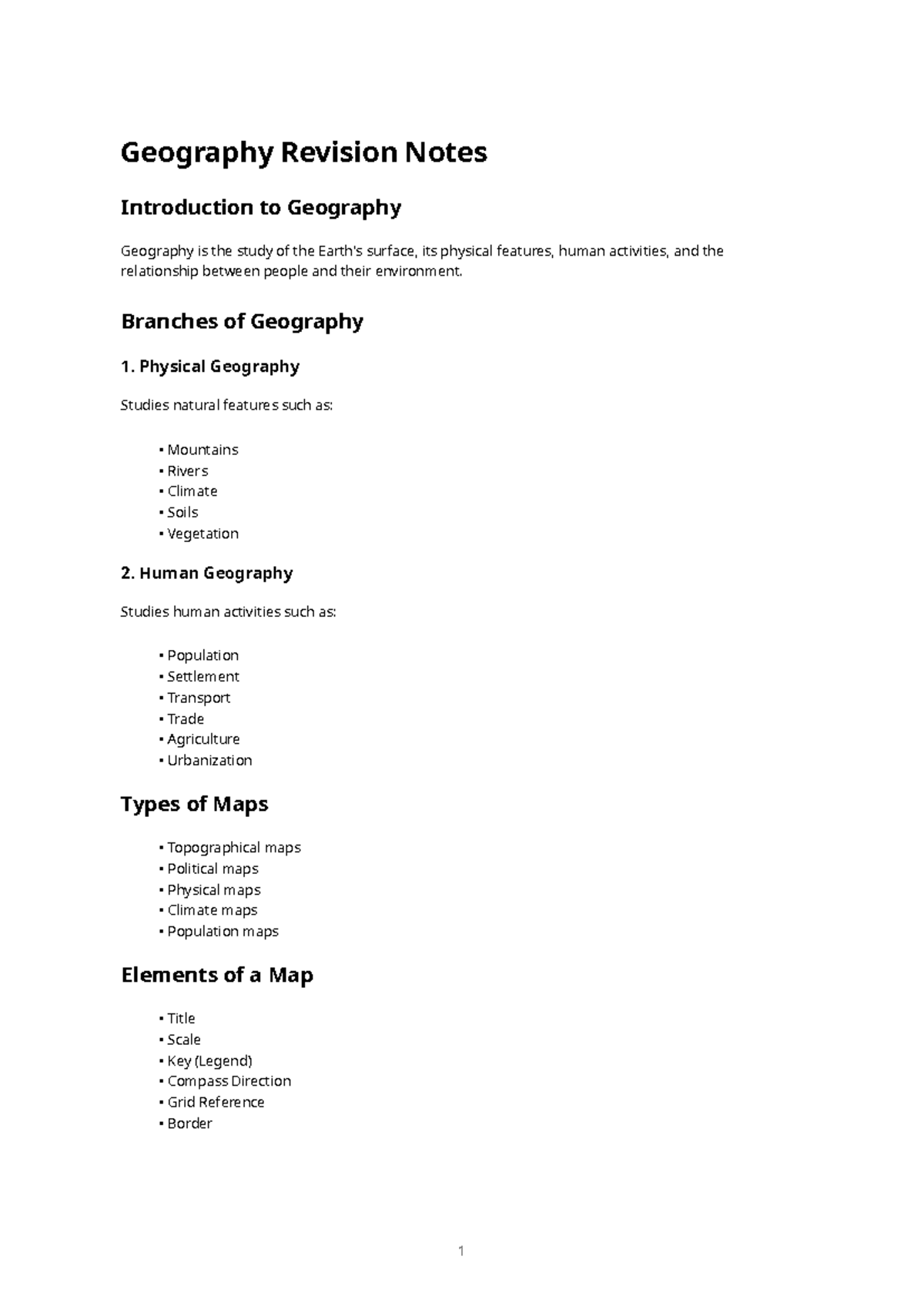 Geography Revision Notes: Key Concepts and Exam Tips - Studocu