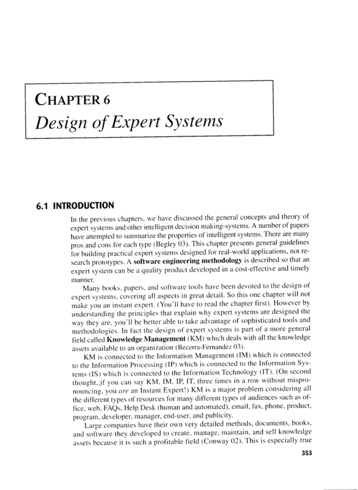 Chapter 6: Design of Expert Systems - Studocu