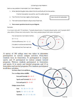 Set Operations And Venn Diagrams (math 101: Lecture Notes) - 2 Set