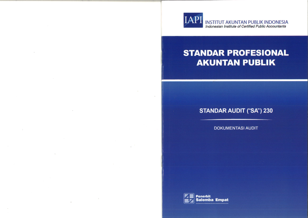 SA 230 - Dokumentasi Audit - Audit Internal - Studocu
