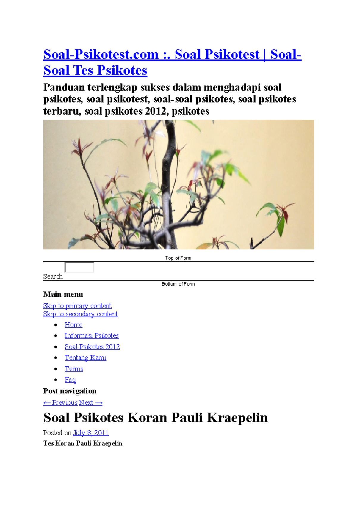 Panduan dan Contoh Soal Psikotes Koran Pauli-Kraepelin - Studocu