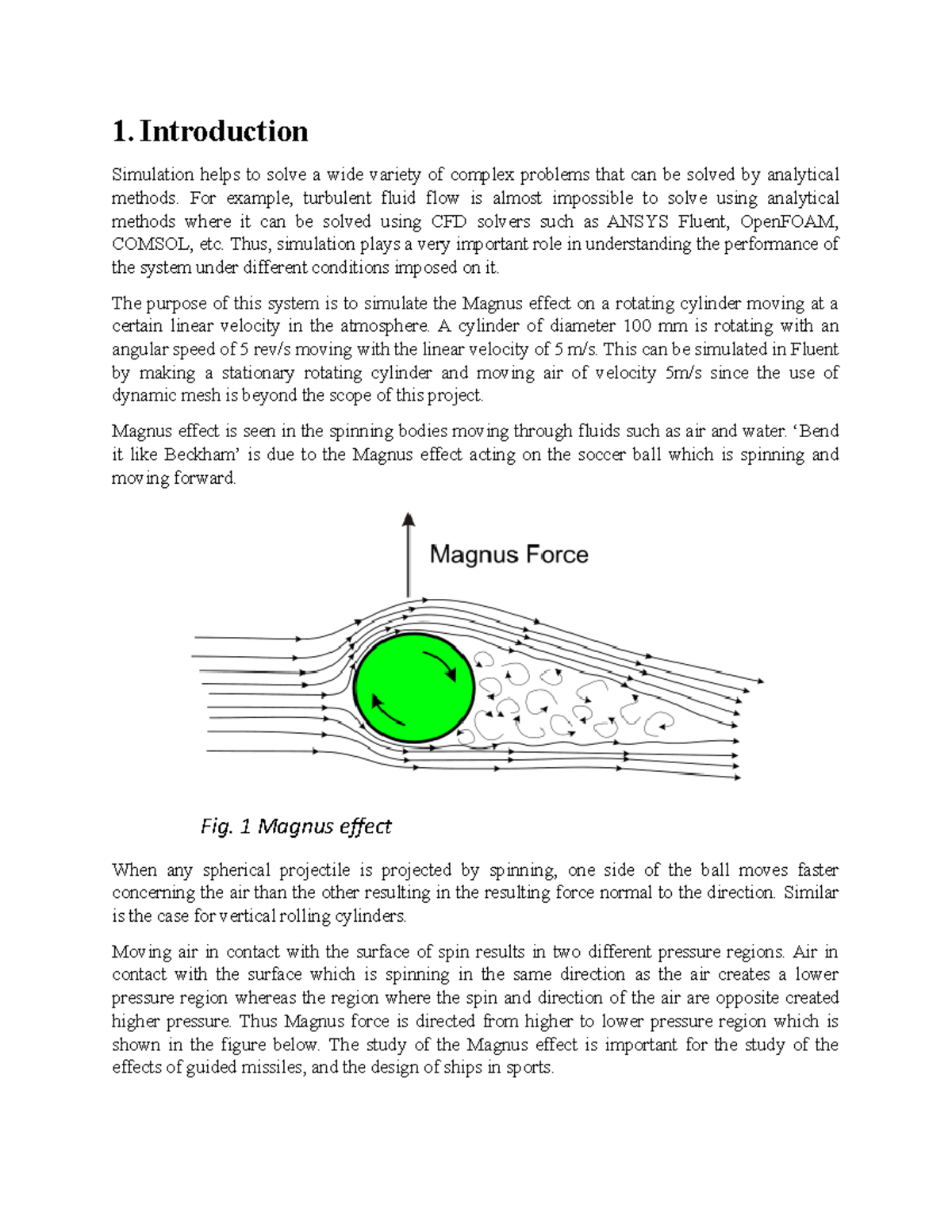 CFD simulation of Magnus effect using ANSYS Fluent - 1. Introduction ...