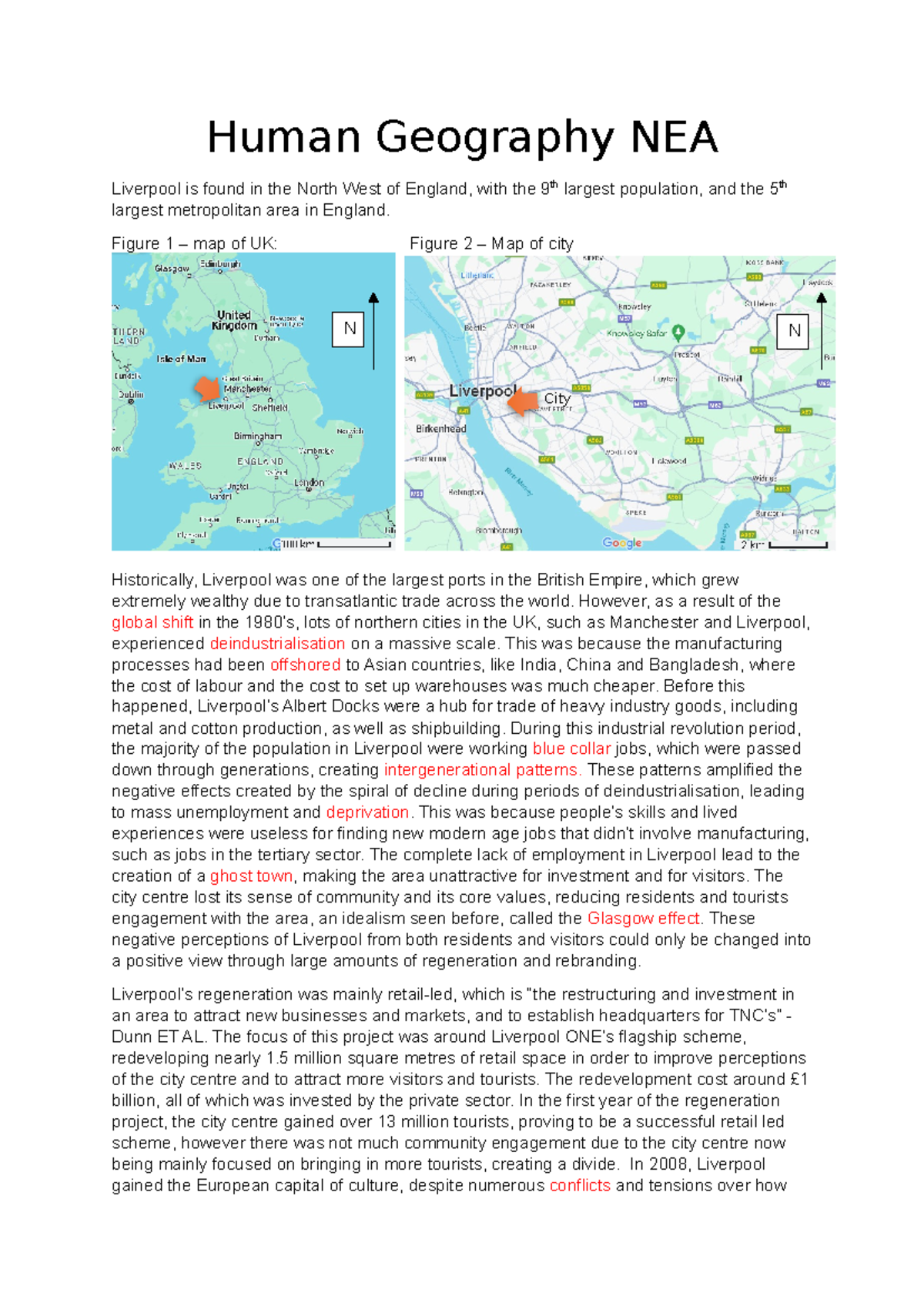 Human Geography NEA: Retail-Driven Regeneration in Liverpool - Studocu