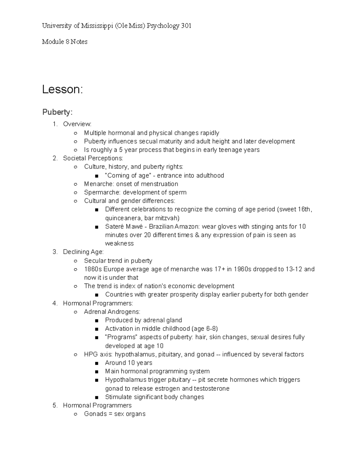 University of Mississippi (Ole Miss) - PSY 301 Module 8 - Module 8 ...