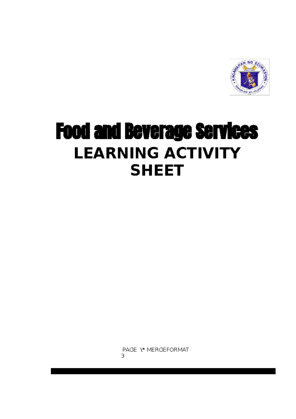 Modular-FBS-Learning-Activity-Sheet 1 (FOR Grade 9,10,11) - Food and ...