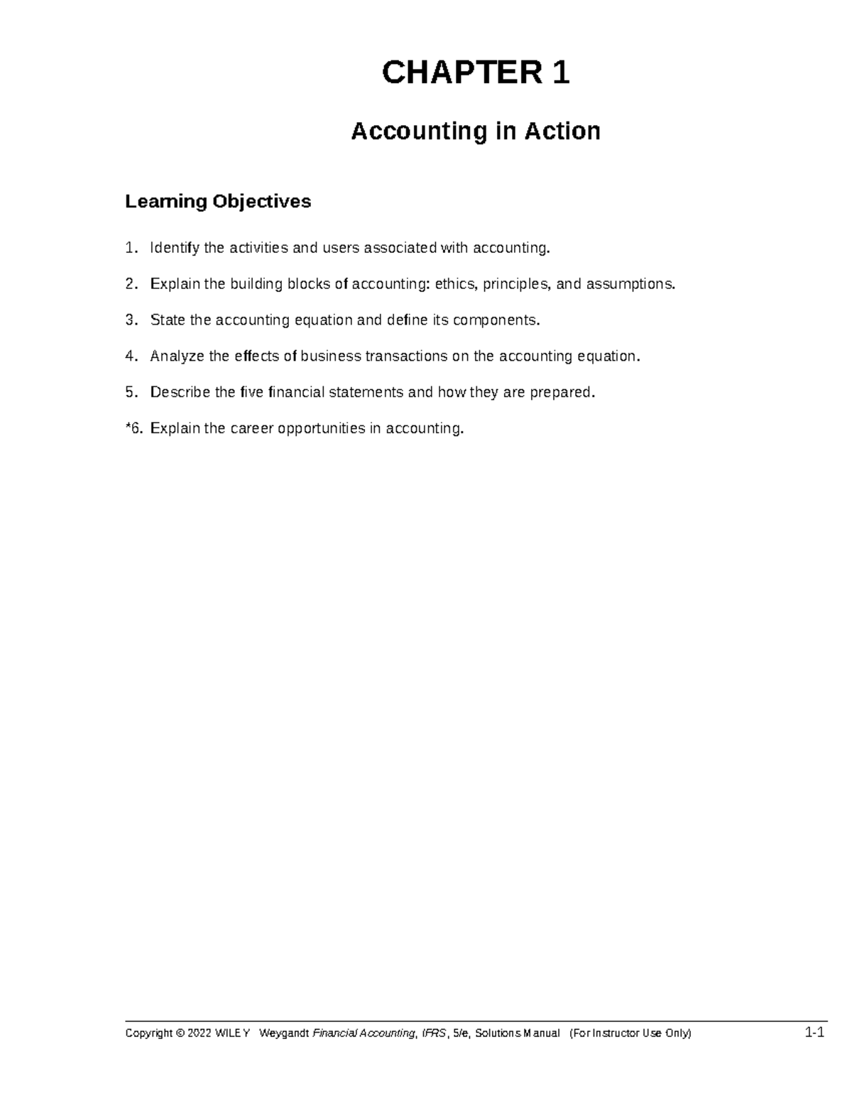 Wiley IFRS Financial Accounting 5th Ed. Ch. 1 Solutions & Answers ...