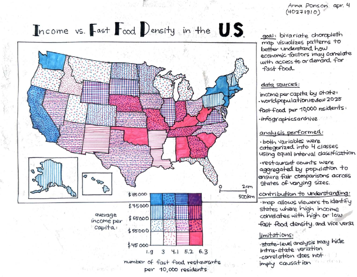 Bivariate Choropleth Map Analysis: Income vs. Fast Food Density ...