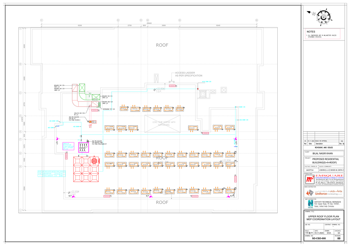 SD-CSD-005 Upper Roof Floor Plan & MEP Coordination Layout - Studocu