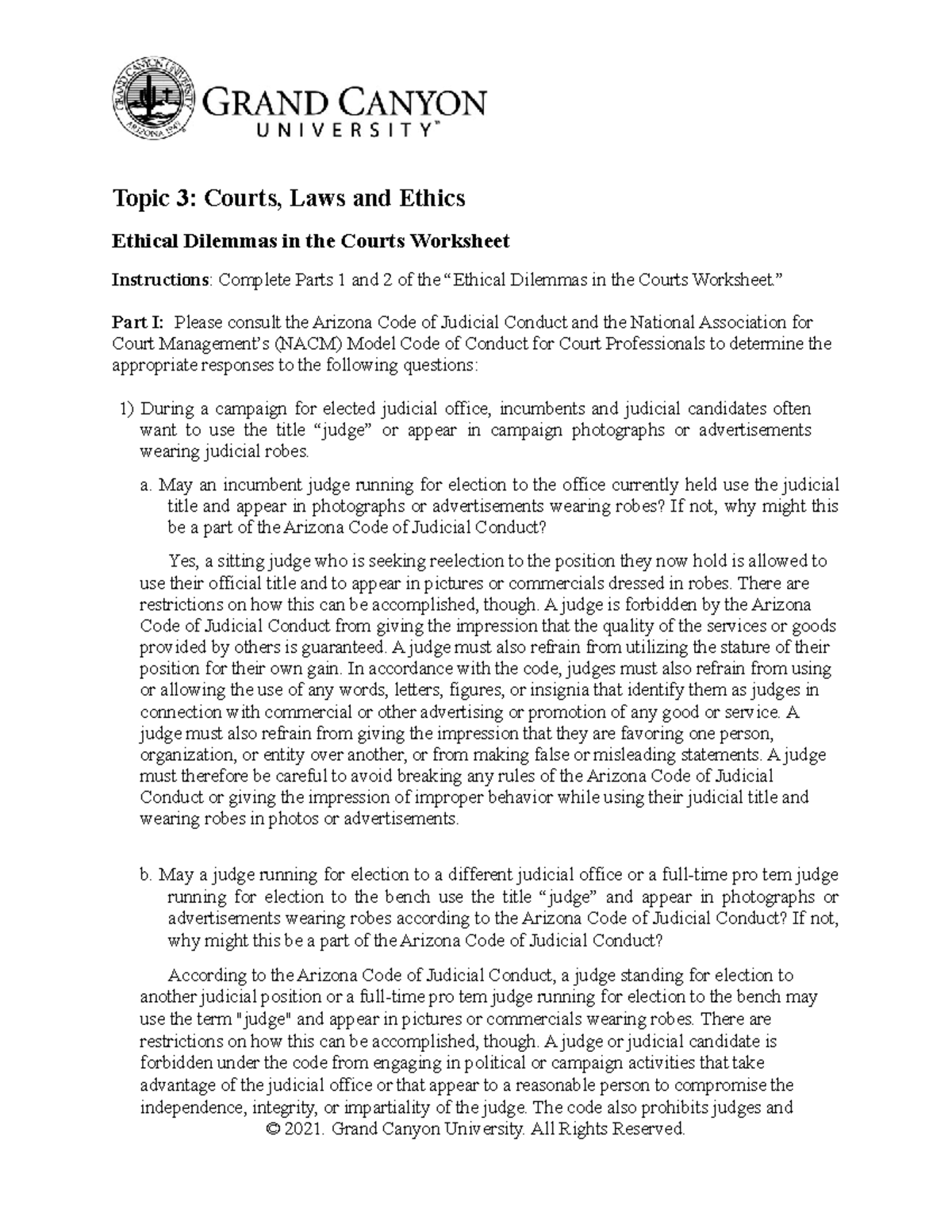 JUS-202-RS-T3.Ethical Dilemmas in the Courts Worksheet - Topic 3 ...