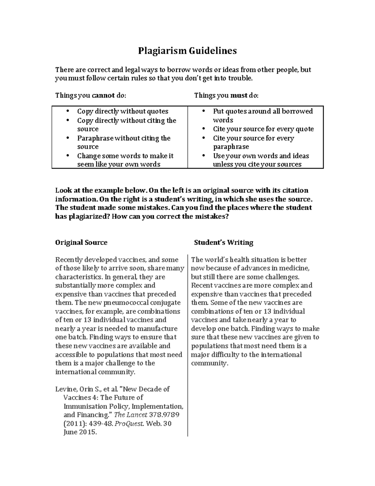 Plagiarism Guidelines: Best Practices for Citing Sources - Studocu