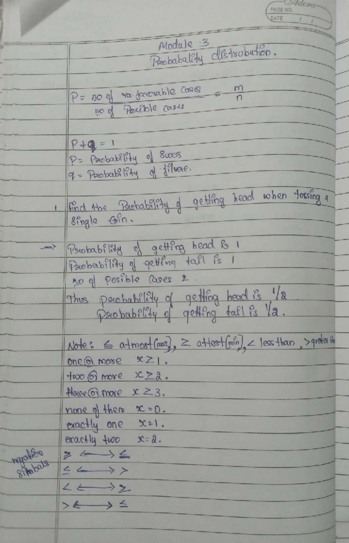 Module 3 Probability Distribution: Key Concepts and Formulas - Studocu