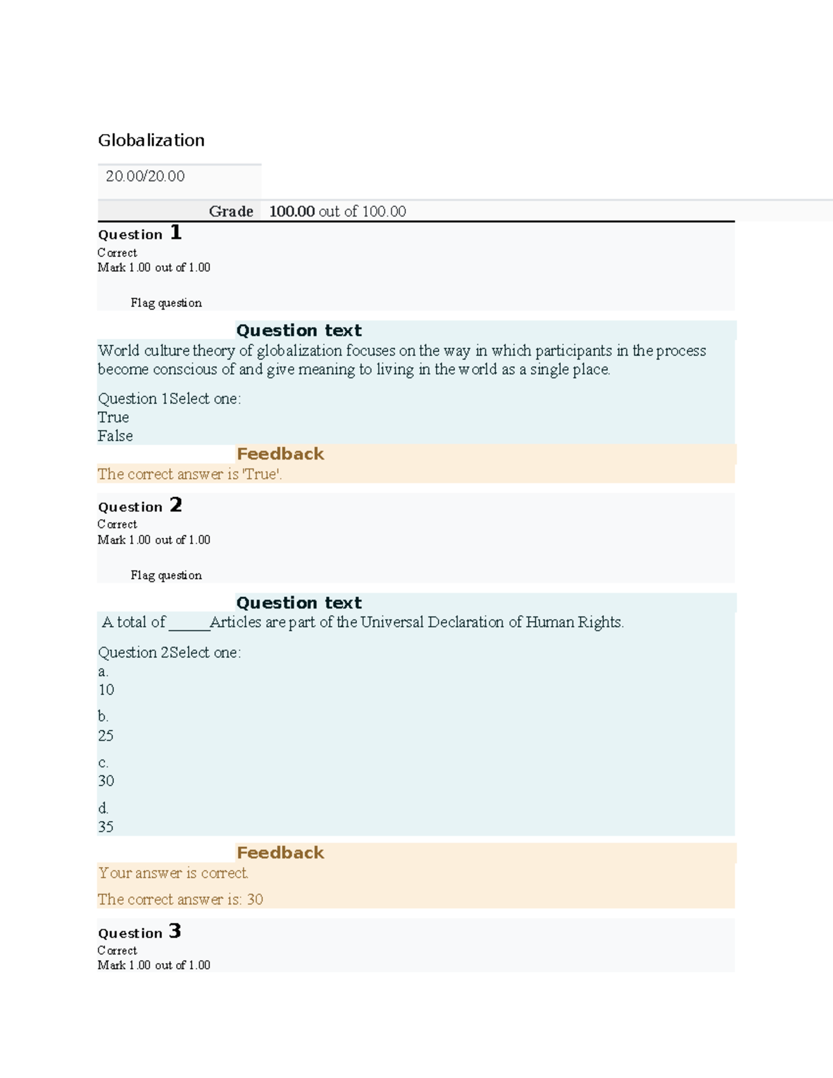 Unit 3 Graded Quiz: Understanding Globalization Concepts - Studocu