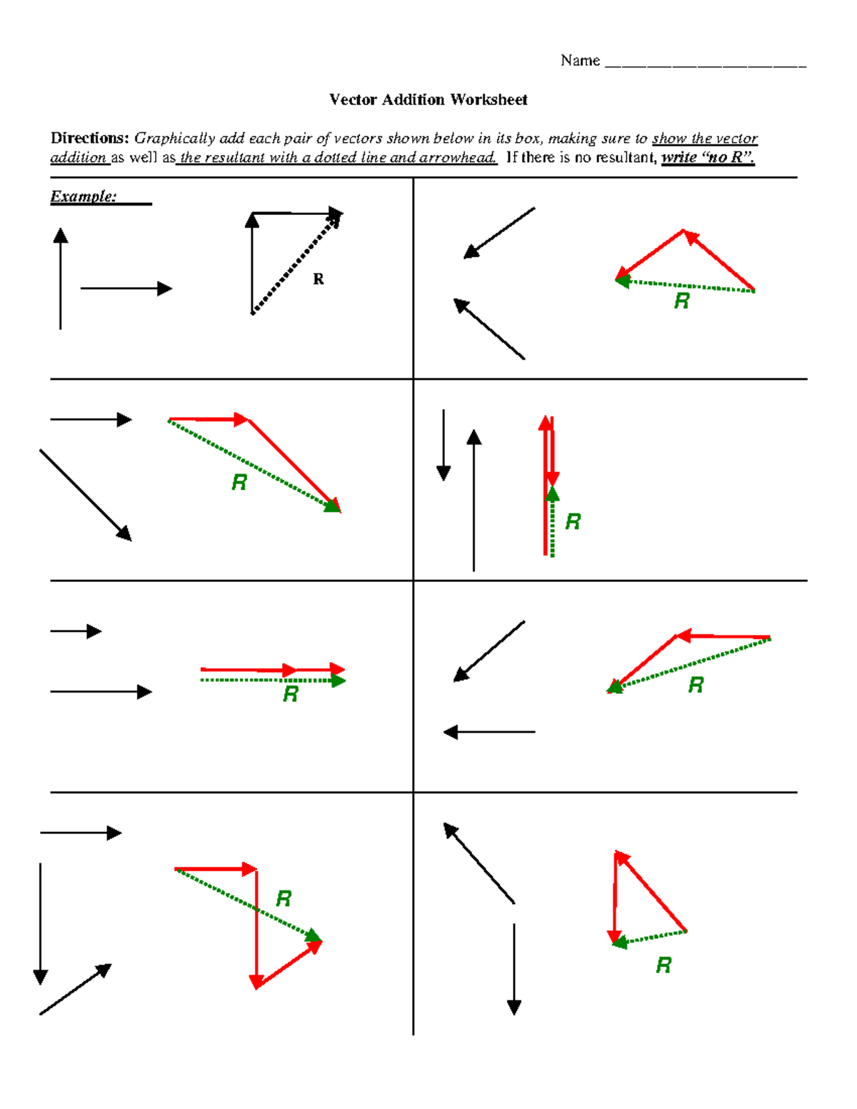HW3.1 Vector Addition Worksheet Solutions and Practice Answers - Studocu