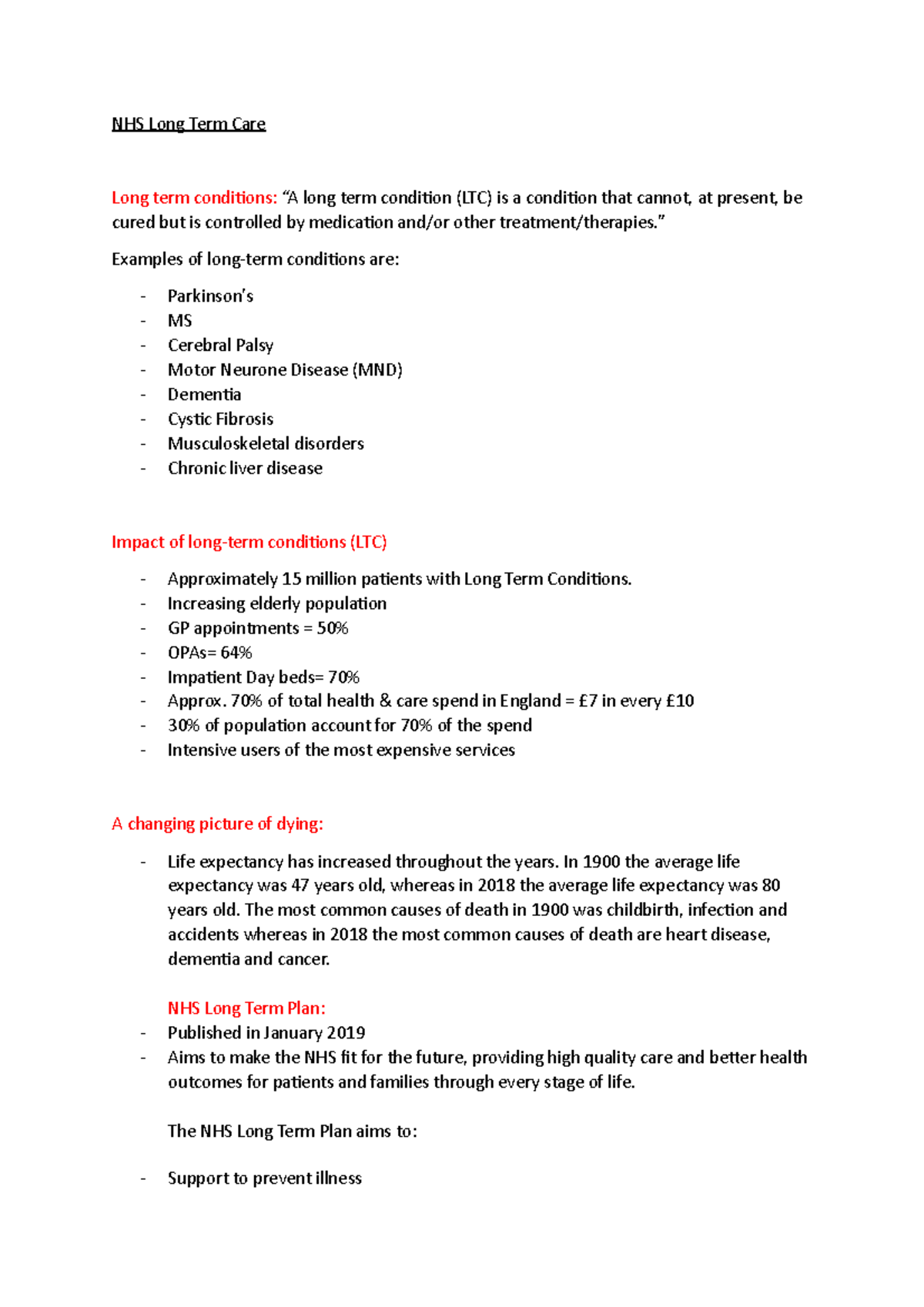 NHS Long Term Care - How the NHS supports those with long term ...
