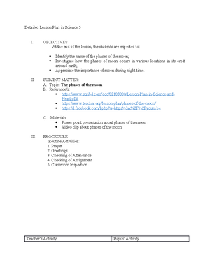 Weather DLP Science - Detailed Lesson Plan in Science 3 I. OBJECTIVES ...