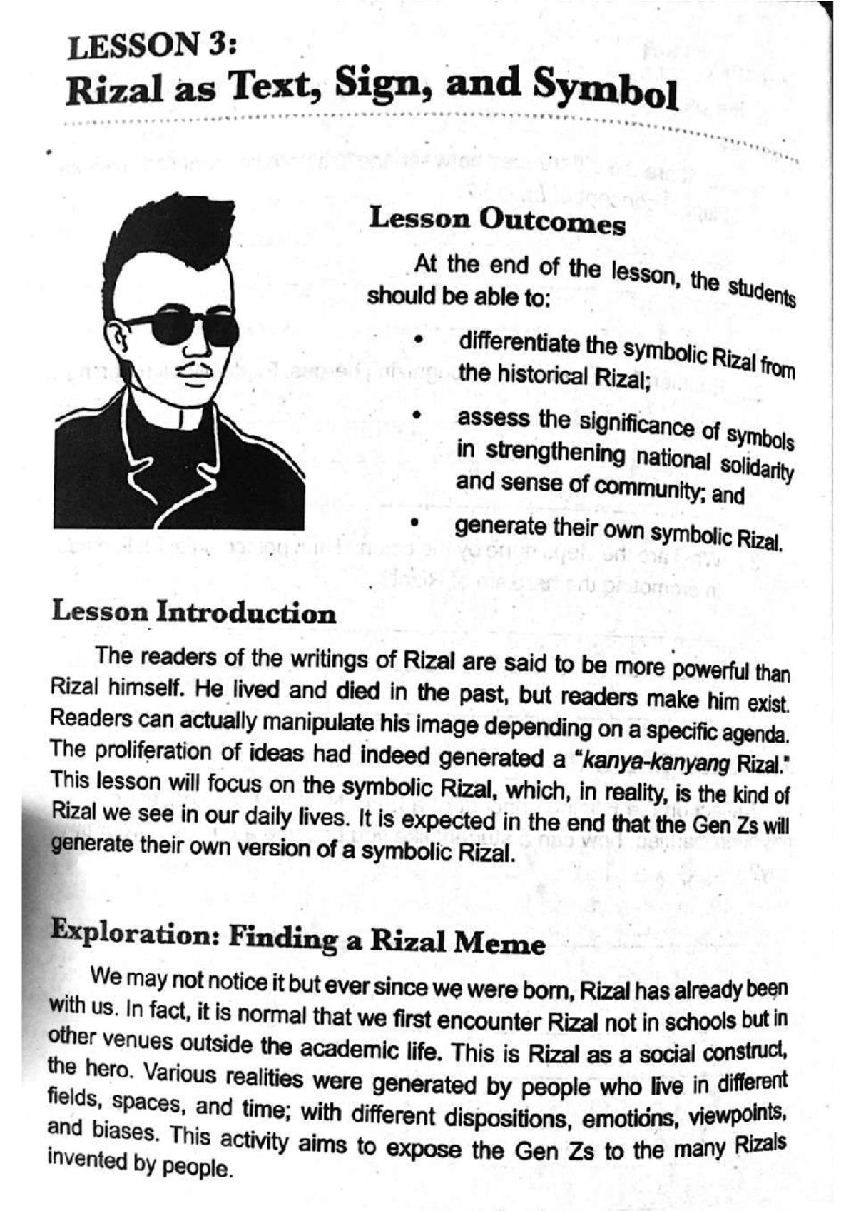 LESSON 3: Understanding Rizal as Text, Sign, and Symbol - Studocu