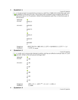 Assignment 4 chapter 11 & 14 - Question 1 2 out of 2 points A cash ...