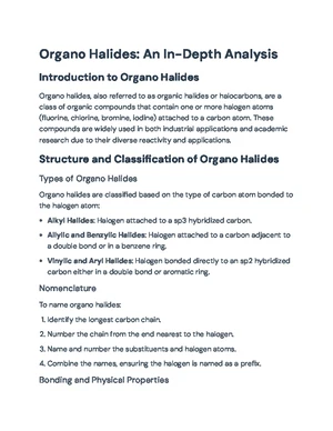 Organohalides in Organic Chemistry: Overview of Synthesis and ...