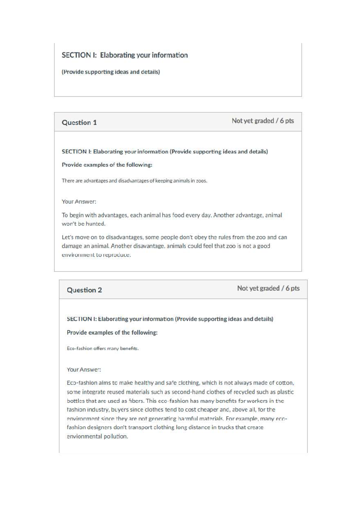 Final exam respuestas avanzado 8 - SECTION I: Elaborating your ...