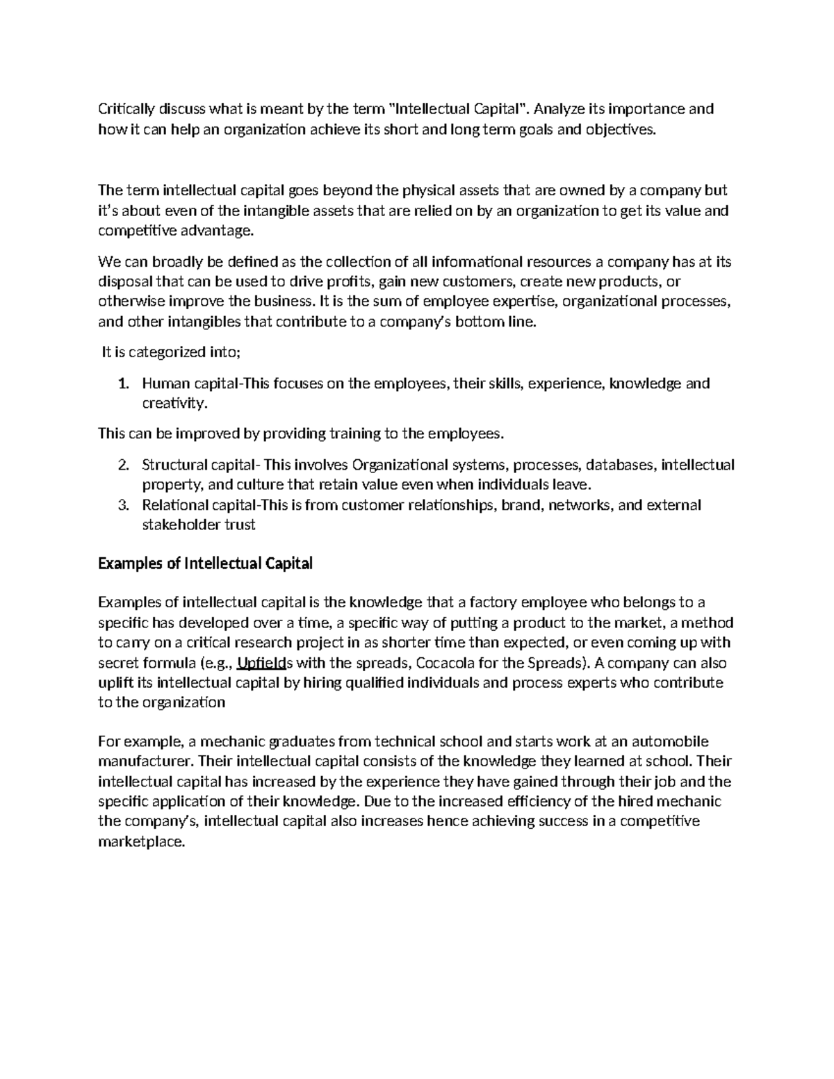 Intellectual Capital: Importance for Achieving Organizational Goals ...