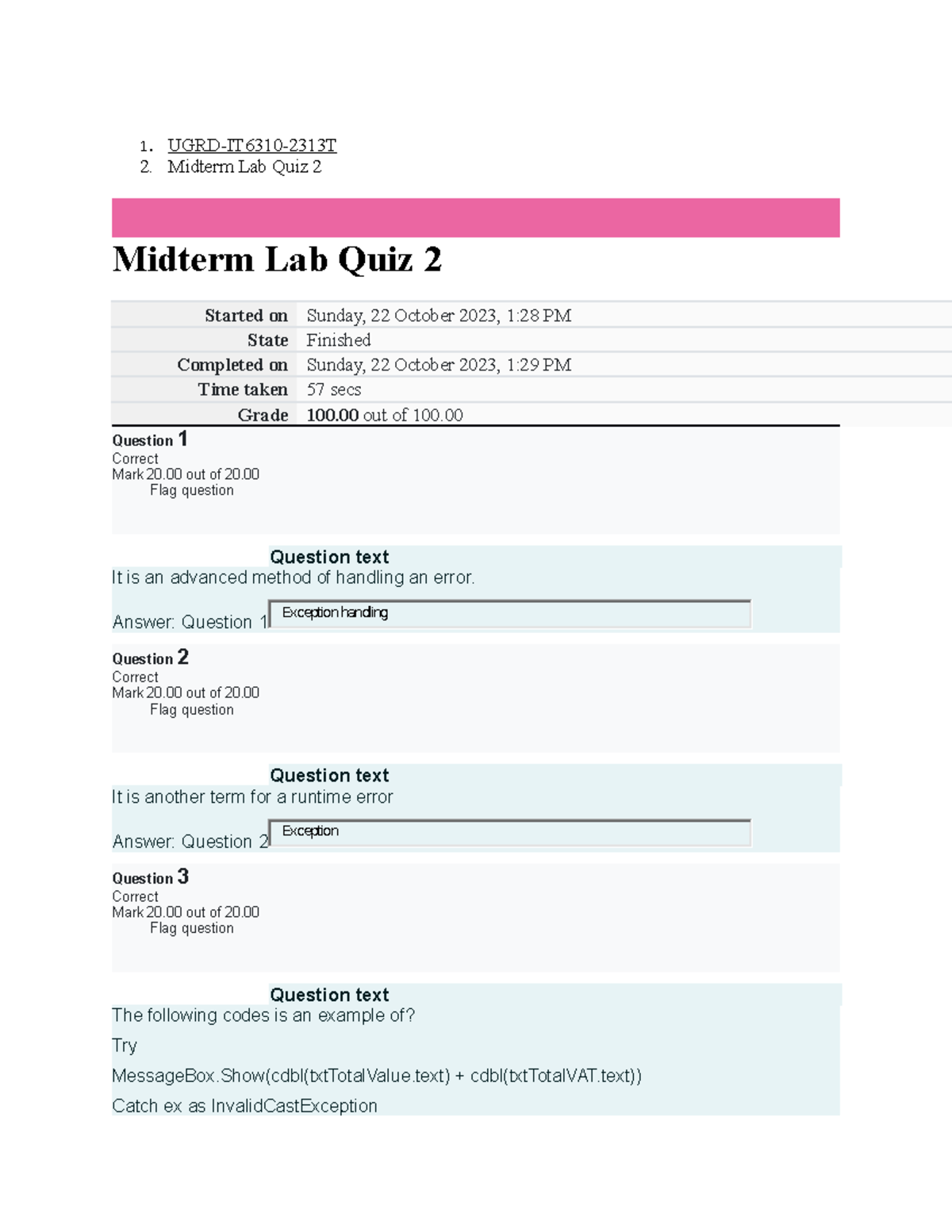 UGRD-IT6310 Network Security Midterm Lab Quiz 2 Summary Report - Studocu