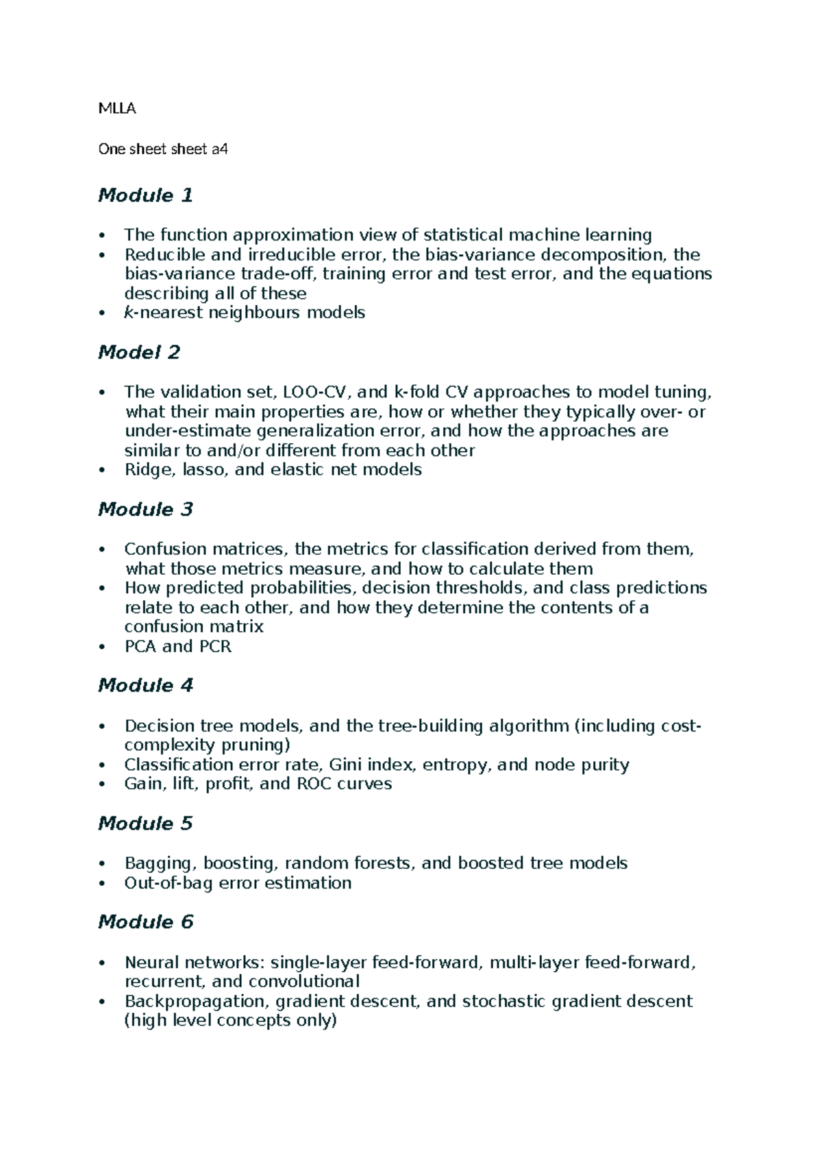 MLLA Exam Summary: Key Modules & Concepts for Review - Studeersnel