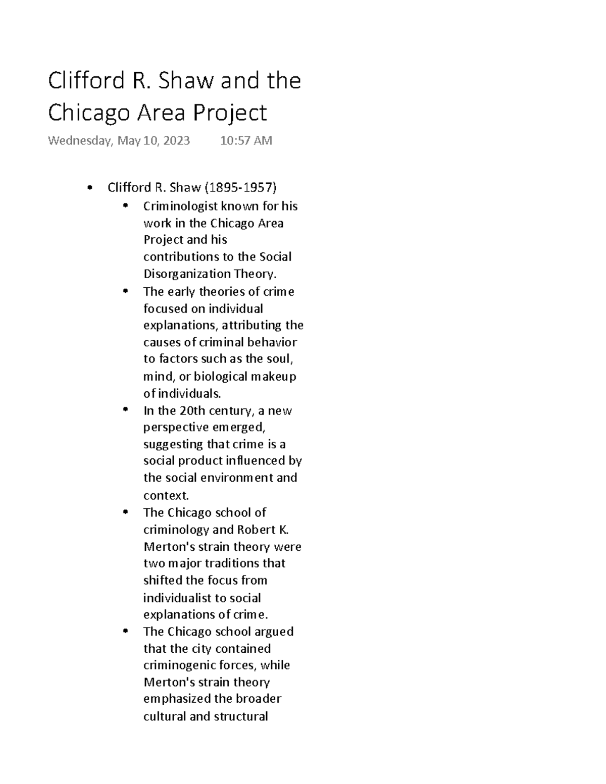 Clifford R. Shaw & the Chicago Area Project: Insights on Social ...