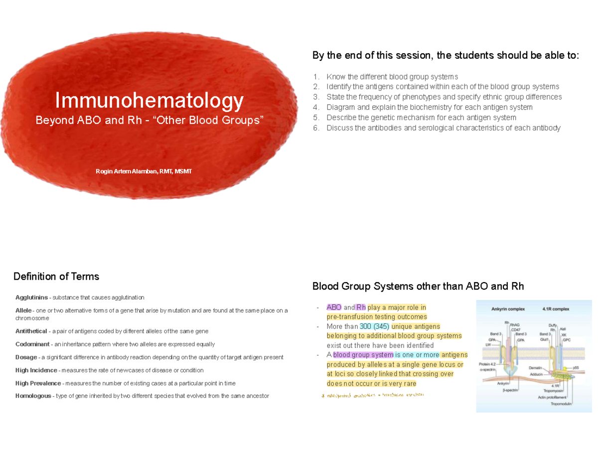Immunohematology: Understanding Blood Group Systems Beyond ABO and Rh ...