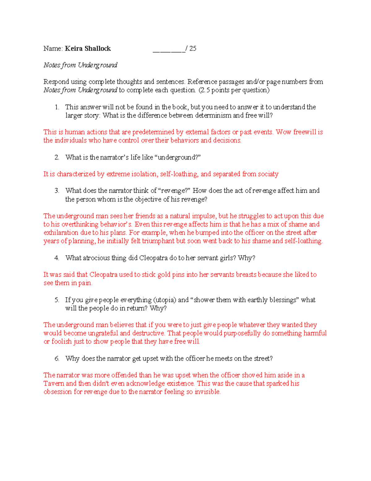 Notes from Underground Handout: Analysis & Reflections on Key Themes ...