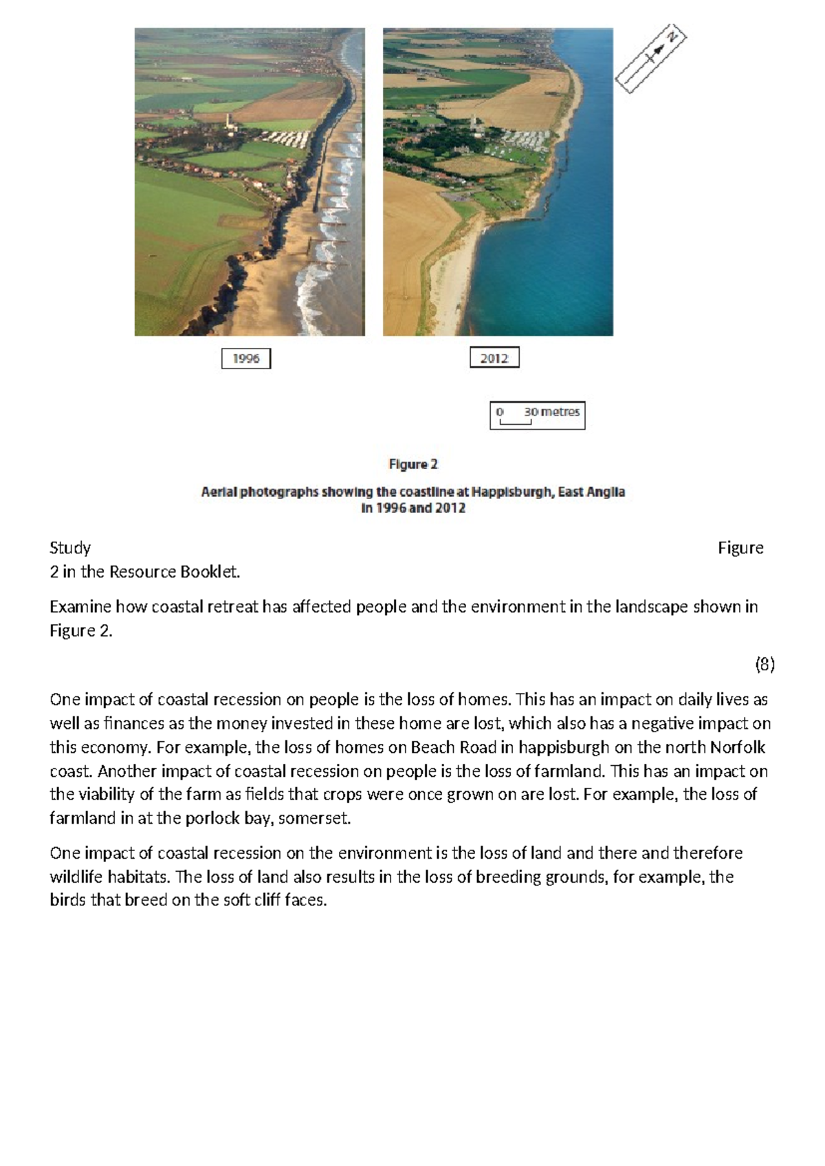 Coastal 1: Impacts of Coastal Retreat on People & Environment - Studocu