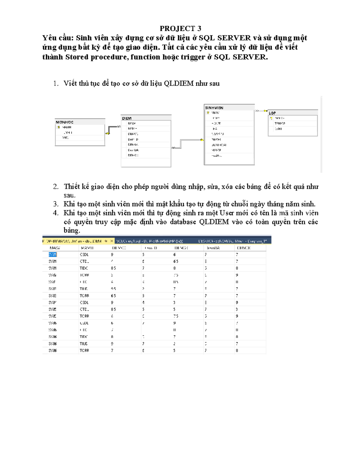 IS401 Project 3: Xây Dựng Cơ Sở Dữ Liệu SQL SERVER - Studocu