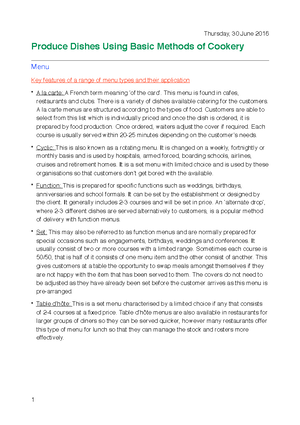 Package prepared foodstuffs - SITHCCC package prepared foodstuffs First ...