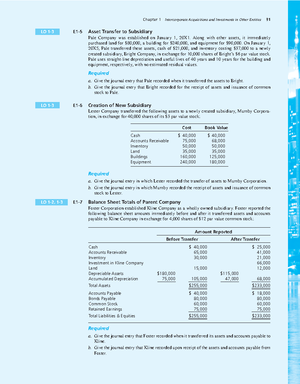 BACC675 Chapter 2 Exercises and Problems - Chapter 2 Reporting Intercorporate Investments and ...