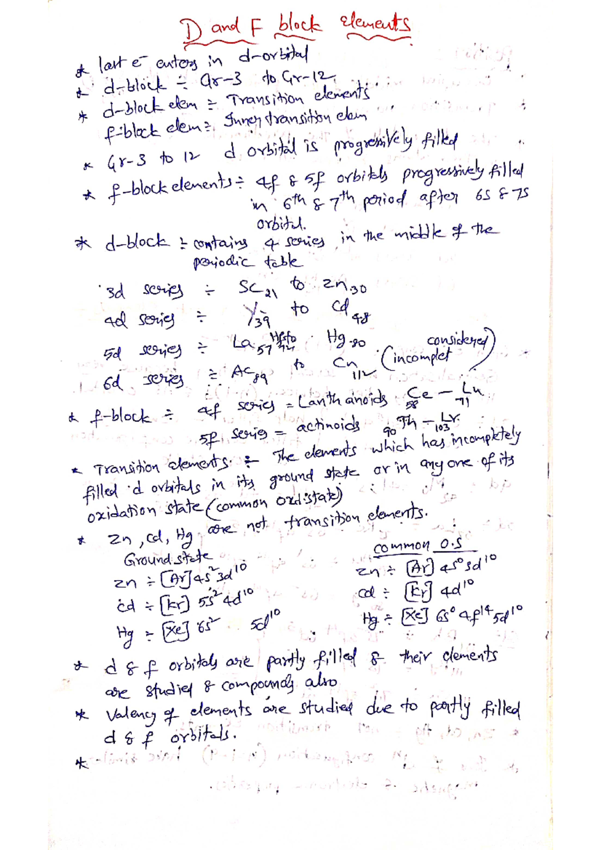 12 D & F block elements - D and F block Elements g last enters in elem ...