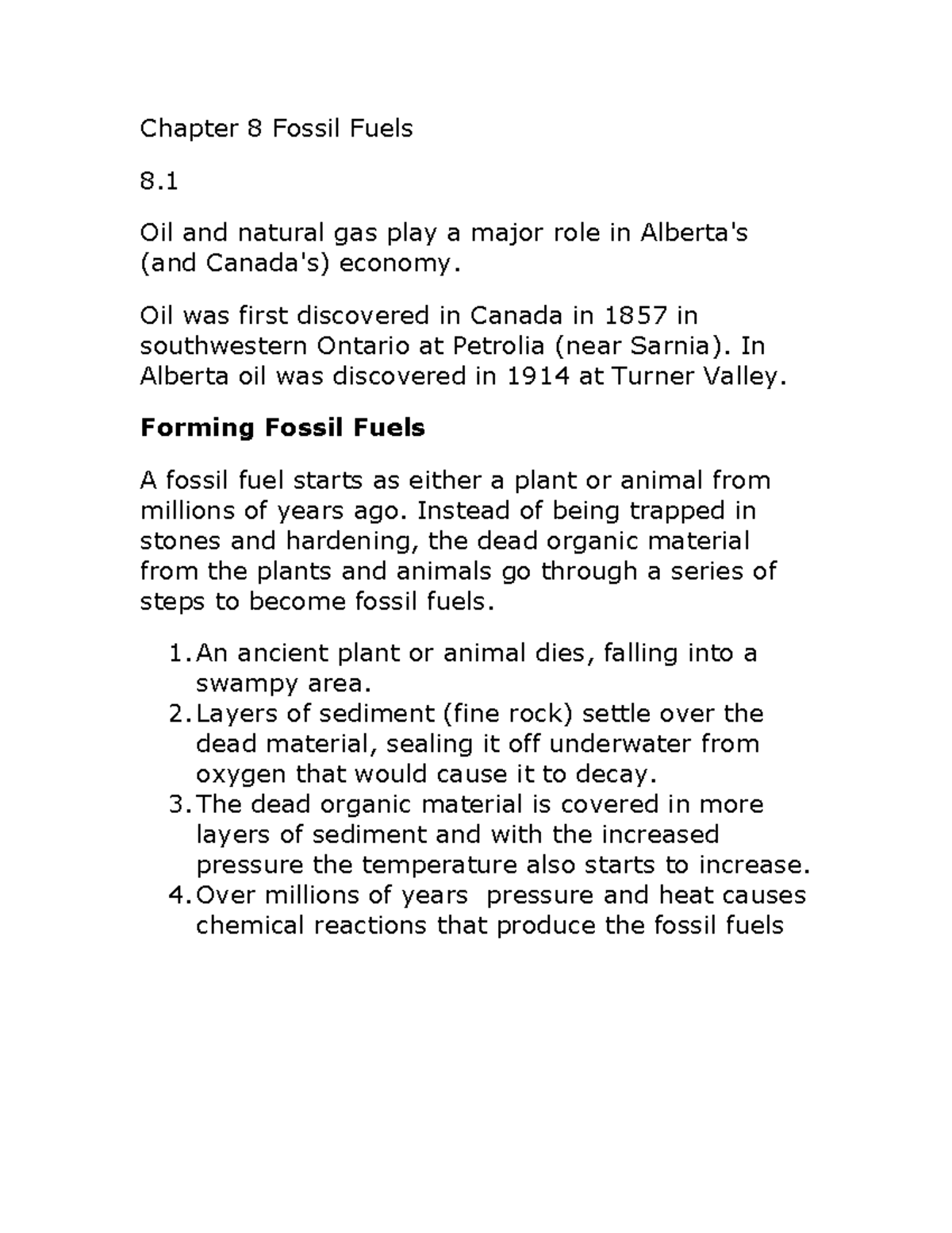 Chapter 8: Fossil Fuels - Oil & Natural Gas Overview - Studocu