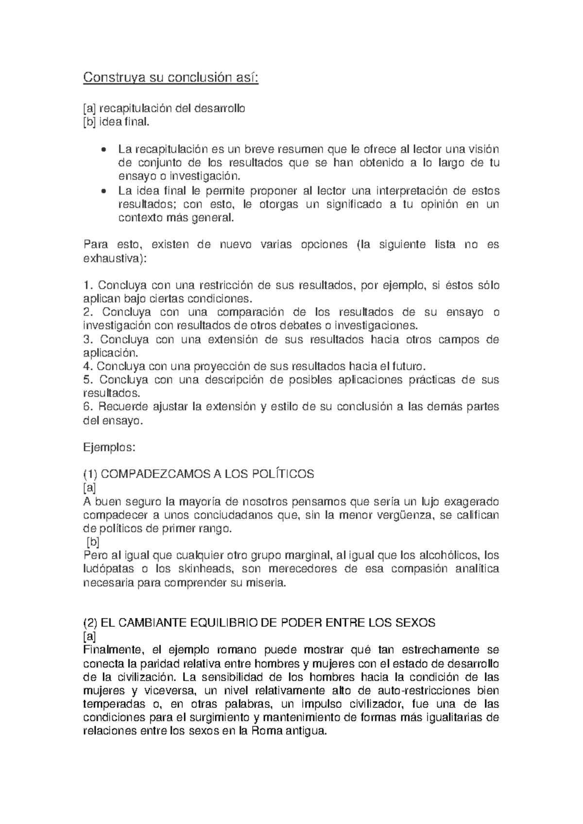 Construye tu conclusión: Resumen y Propuestas Finales - Studocu