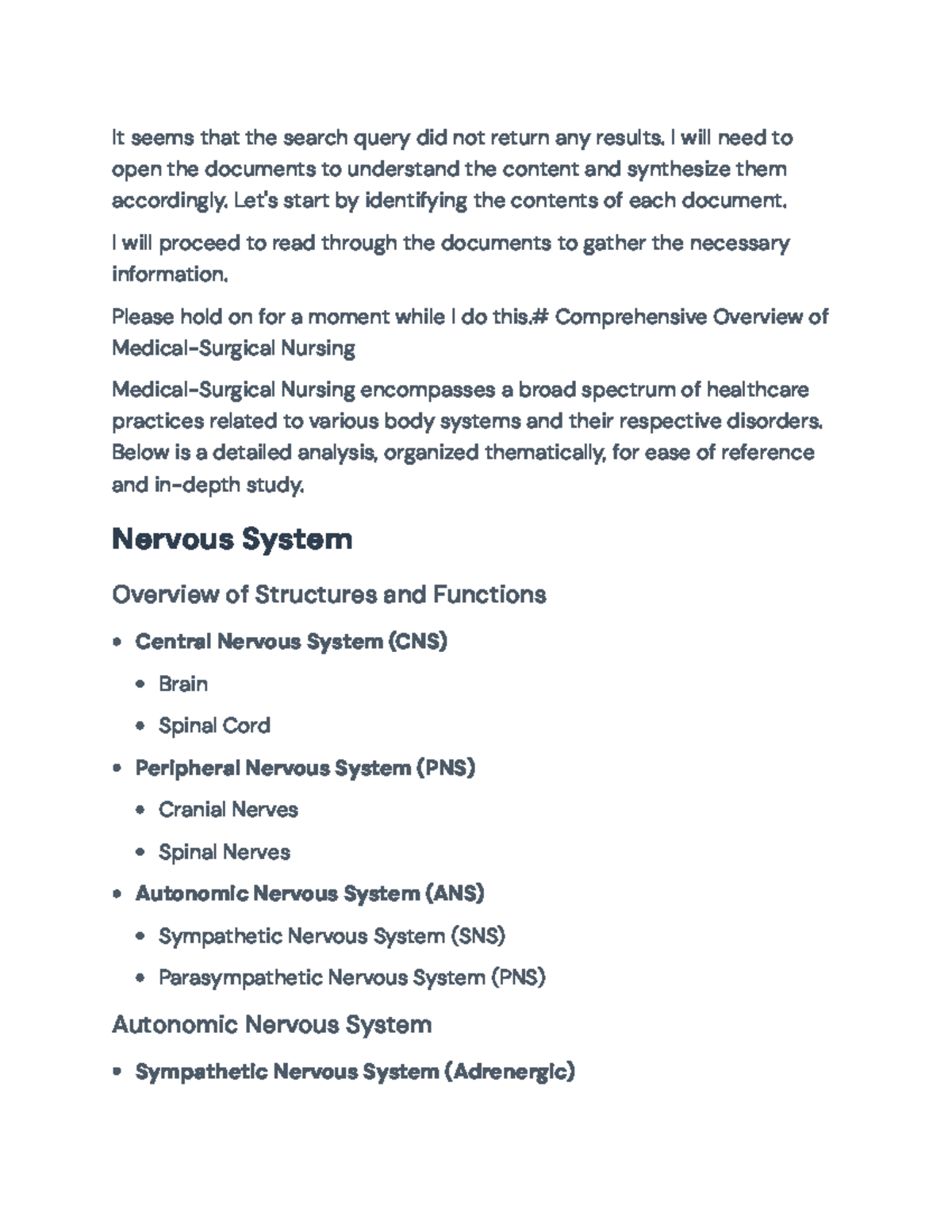 Comprehensive Overview of Medical-Surgical Nursing Systems and ...
