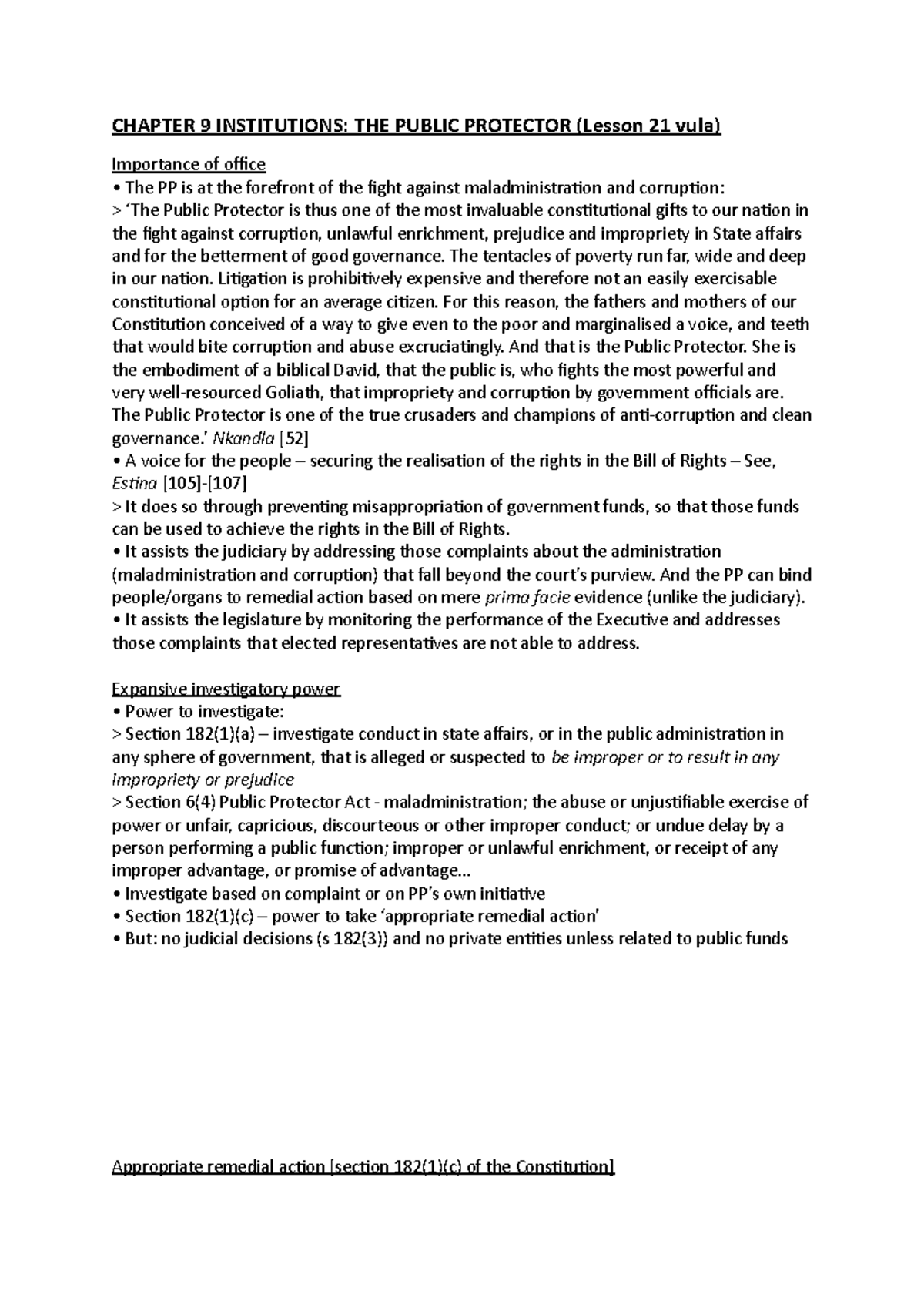 Chapter 9 Institutions: Understanding the Role of the Public Protector ...