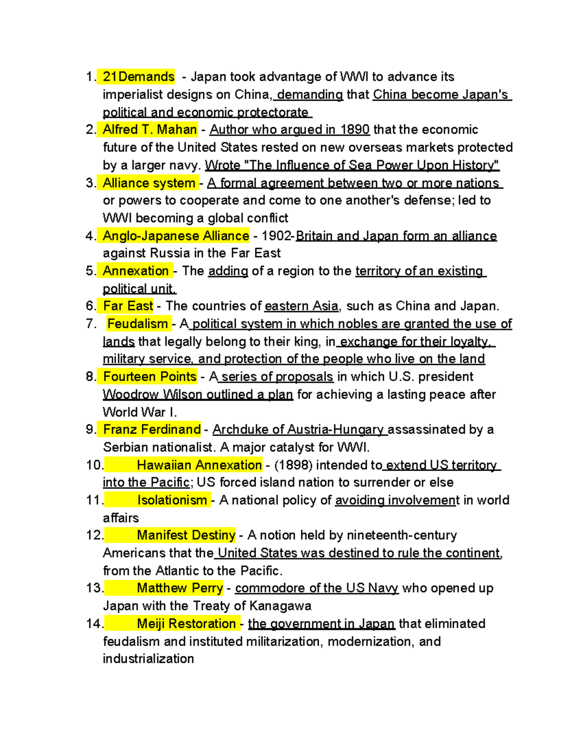 Key Historical Events and Terms in U.S. Foreign Policy (HIST 101) - Studocu