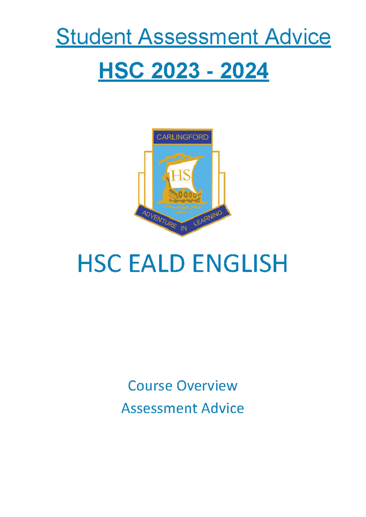 HSC EALD English 2023-2024 Assessment Handbook and Guide - Studocu