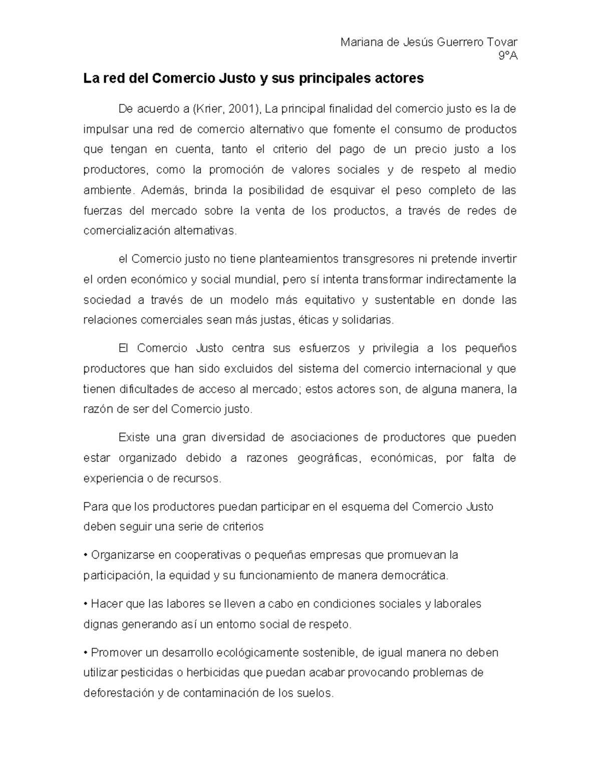 Lectura 6: La Red del Comercio Justo y sus Actores Principales - Studocu