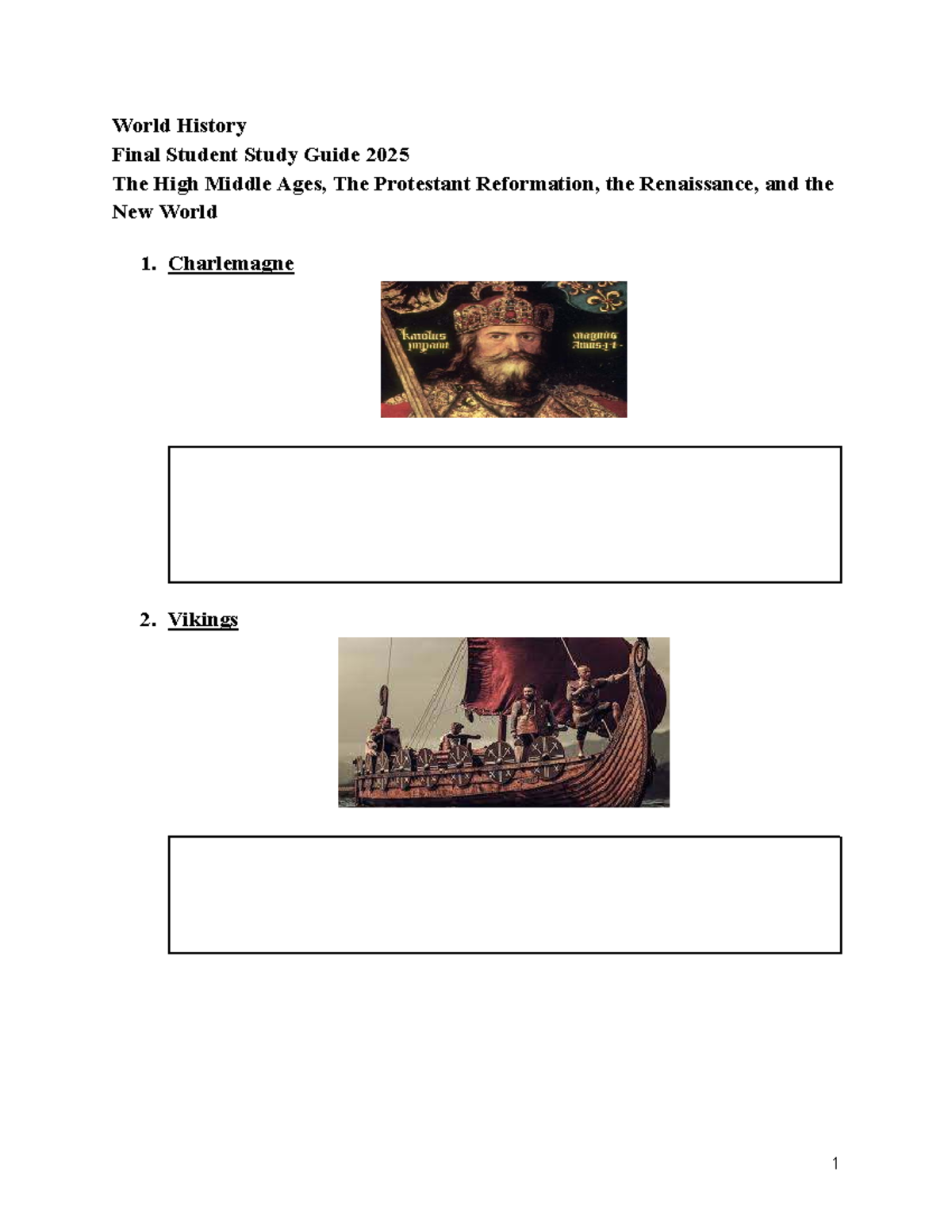 World History Final Study Guide 2025: High Middle Ages & Reformation ...