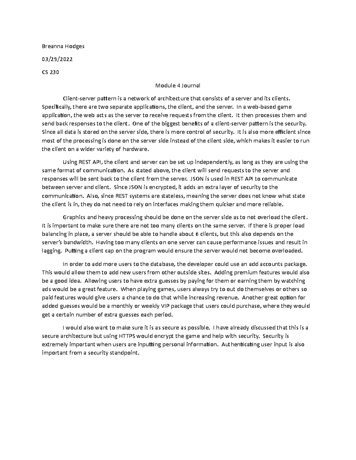 CS 230 Project One Software Design Document - Draw It or Lose It CS 230 Project Software Design ...