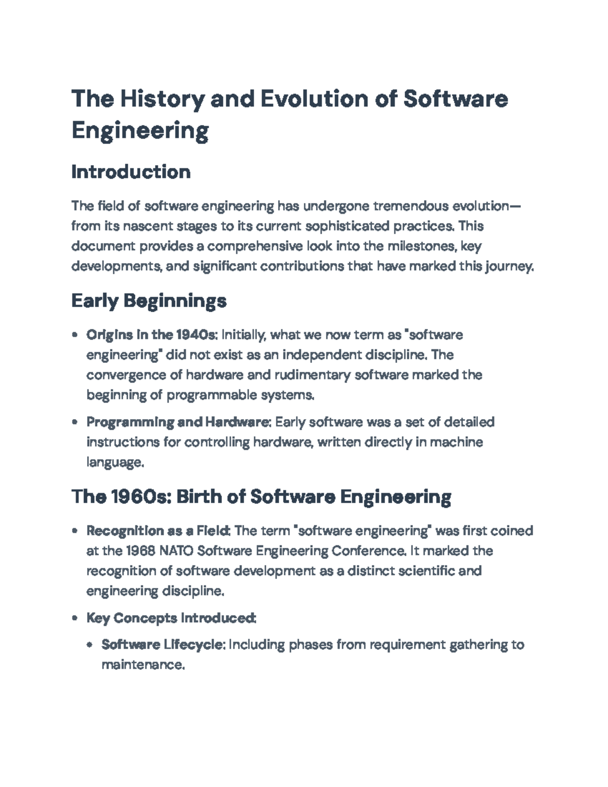 The History and Evolution of Software Engineering: Key Milestones and ...