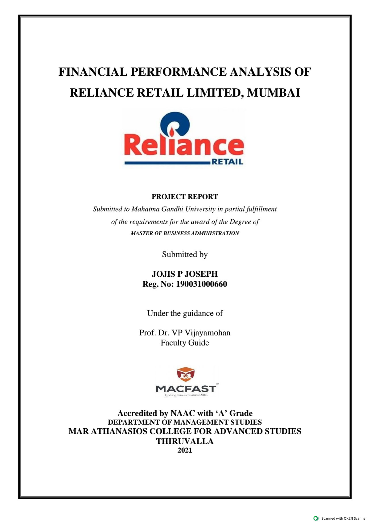 Finance performance of Reliance Digital - World Religions SL - Studocu