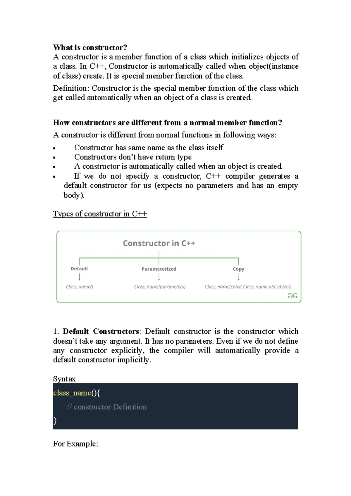Chap003 - Understanding Constructors and Destructors in C++ - Studocu