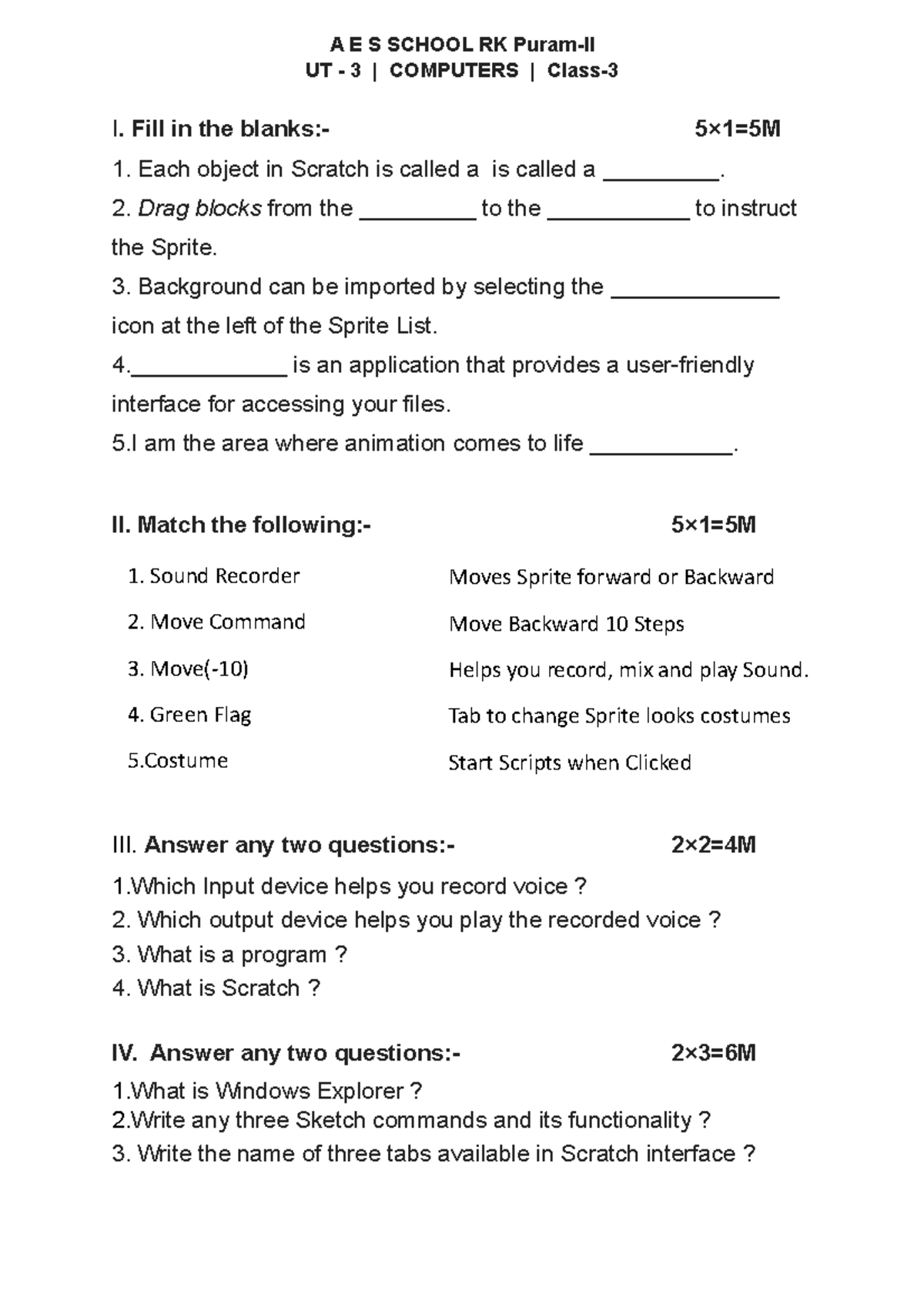 Class 3 Computer UT-3: Scratch Basics and Interface Overview - Studocu