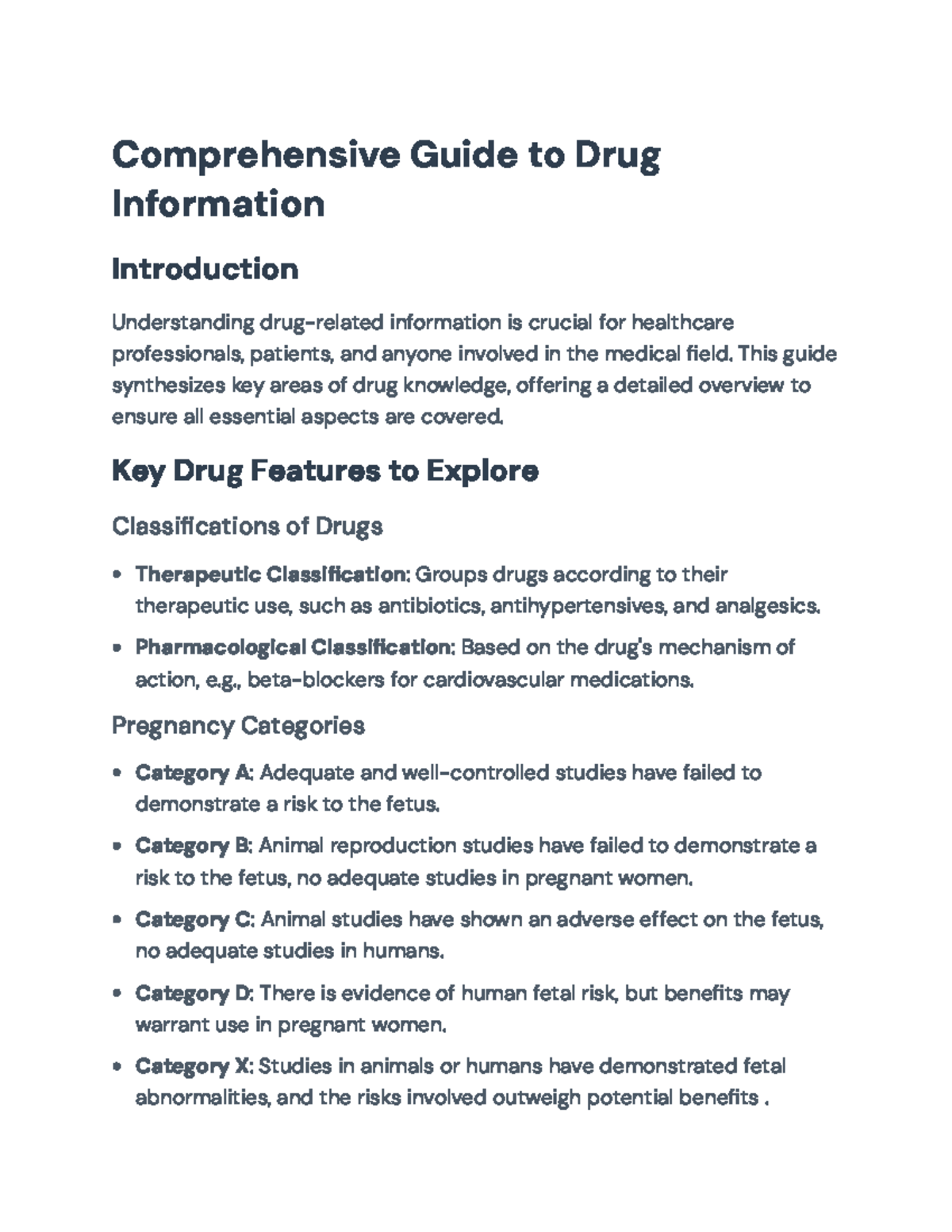 Comprehensive Guide to Drug Information (PHARM 101) - Comprehensive ...