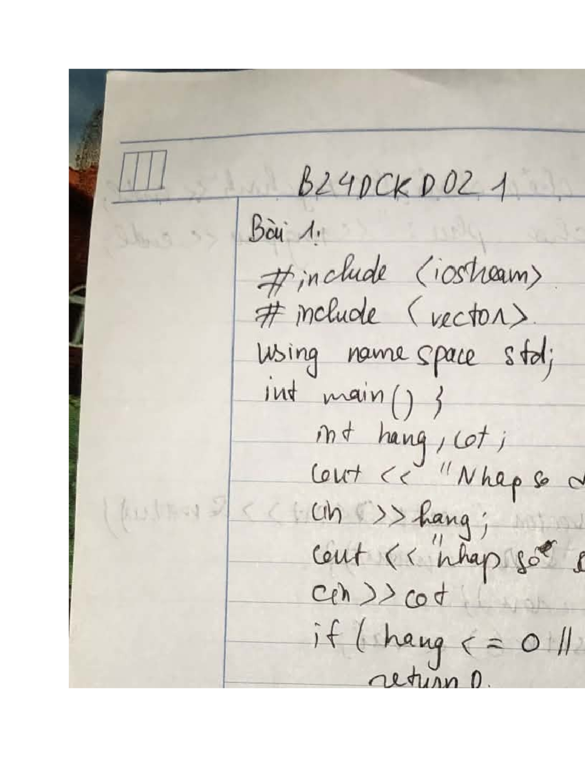 B24DCKD021 - Vector Implementation in C++ Code - Studocu