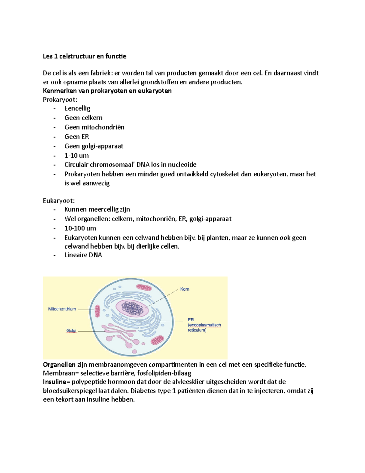 Samenvatting Biochemie: Celstructuur, Functie en Organellen - Studeersnel